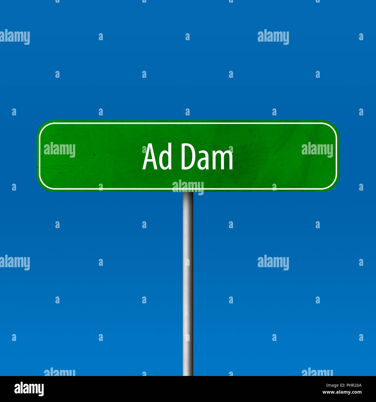 Ad Dam - town sign, place name sign Stock Photo - Alamy