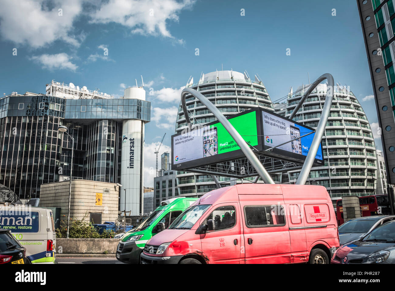 Offices surrounding Old Street, Roundabout, London, UK Stock Photo - Alamy