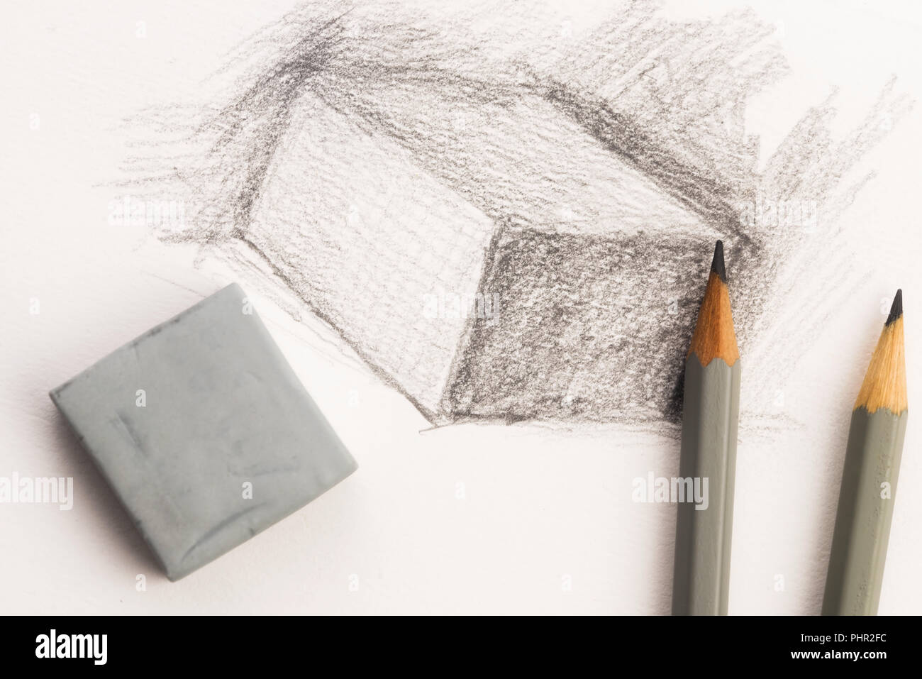 Drawing of artist by pencil on paper Stock Photo - Alamy