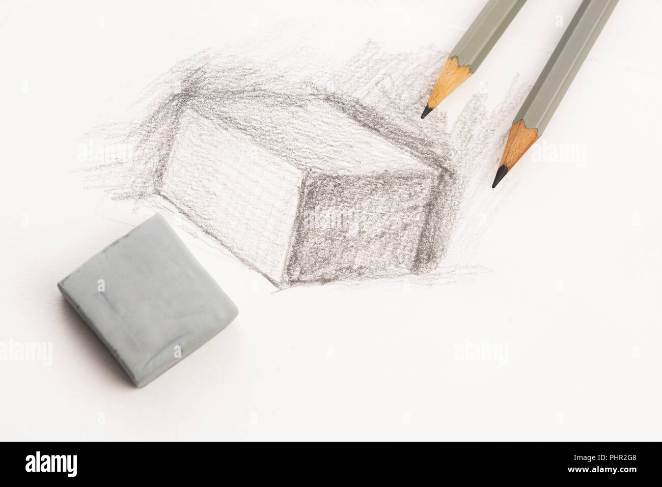 Drawing of artist by pencil on paper Stock Photo - Alamy