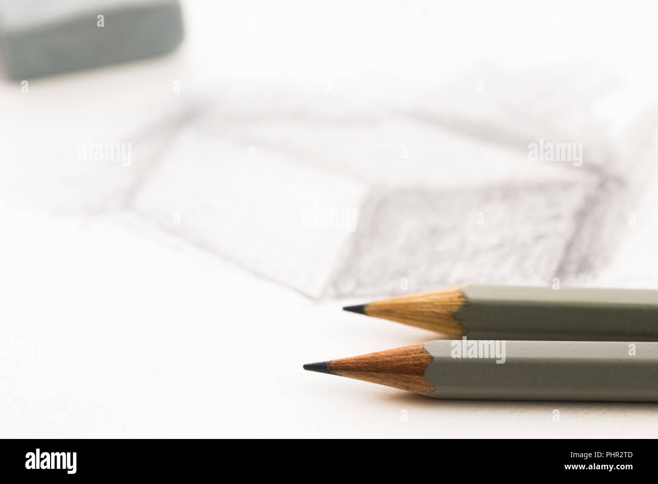 Drawing of artist by pencil on paper Stock Photo - Alamy