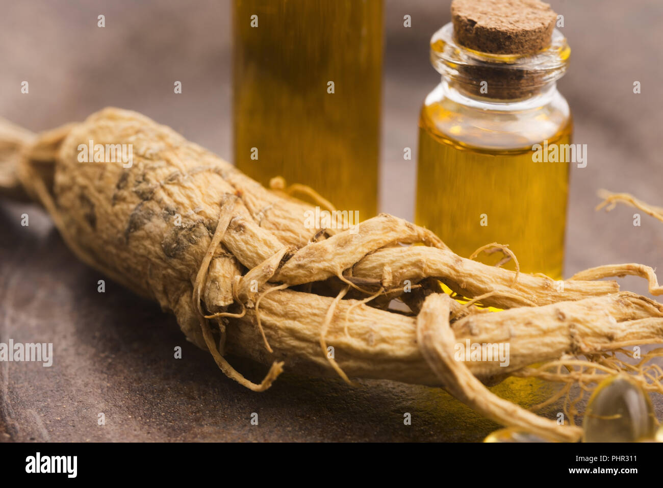 Extract of ginseng root Stock Photo - Alamy