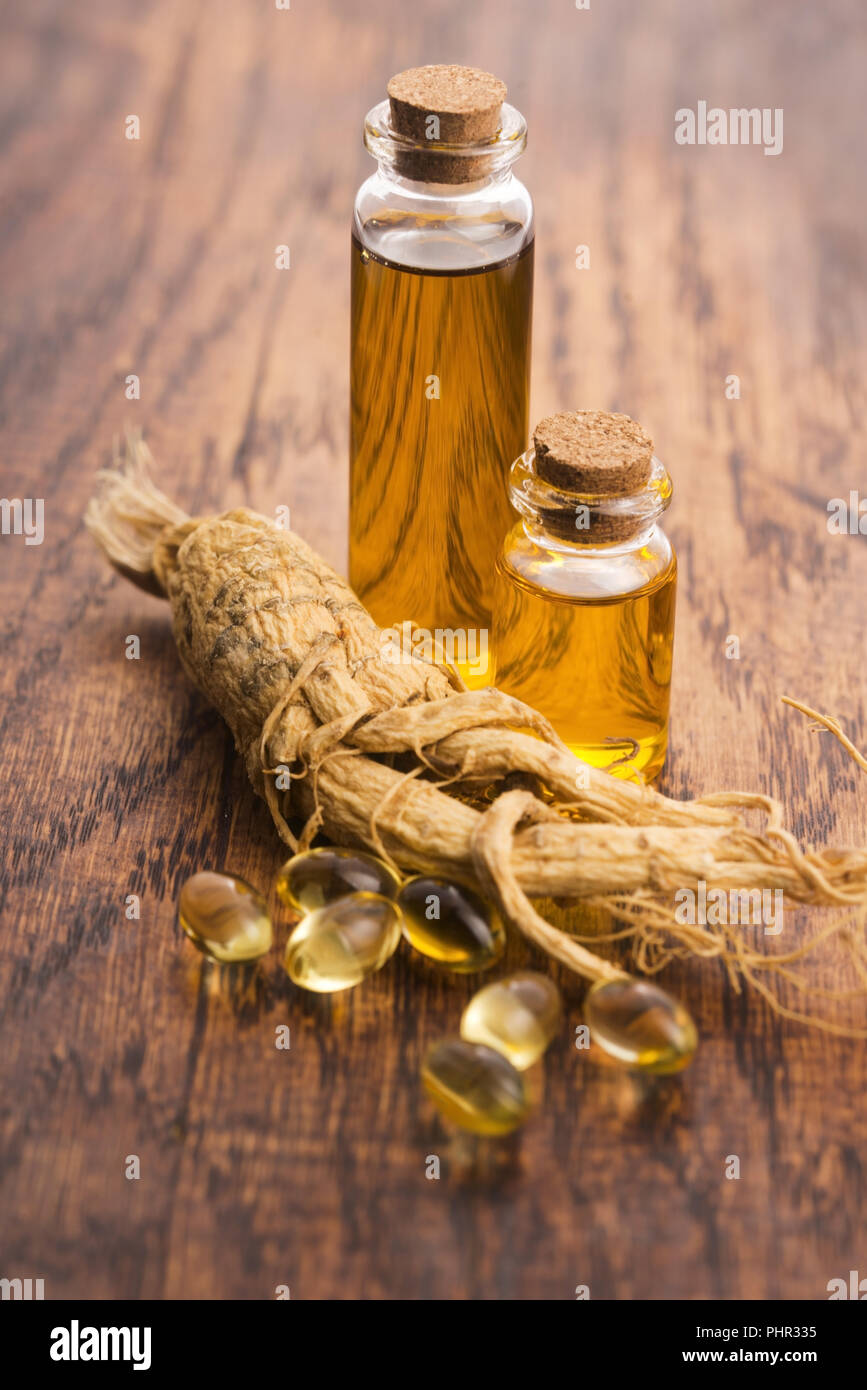 Extract of ginseng root Stock Photo - Alamy