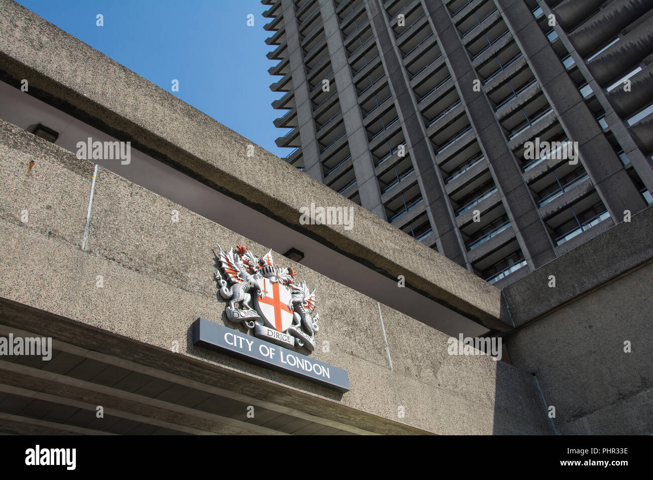 City of London Dragons and signage on the Barbican Estate, City of ...