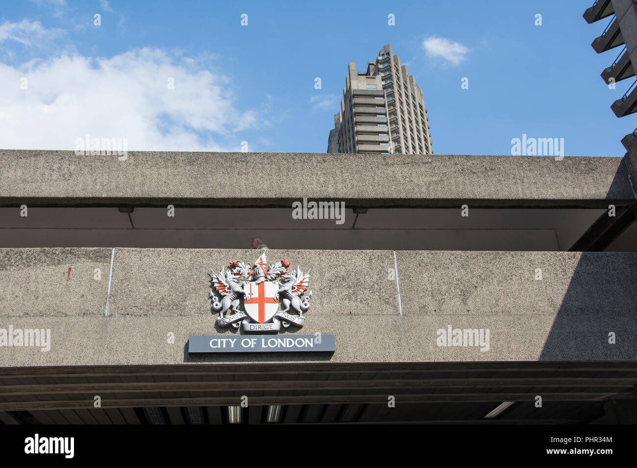 City of London Dragons and signage on the Barbican Estate, City of ...