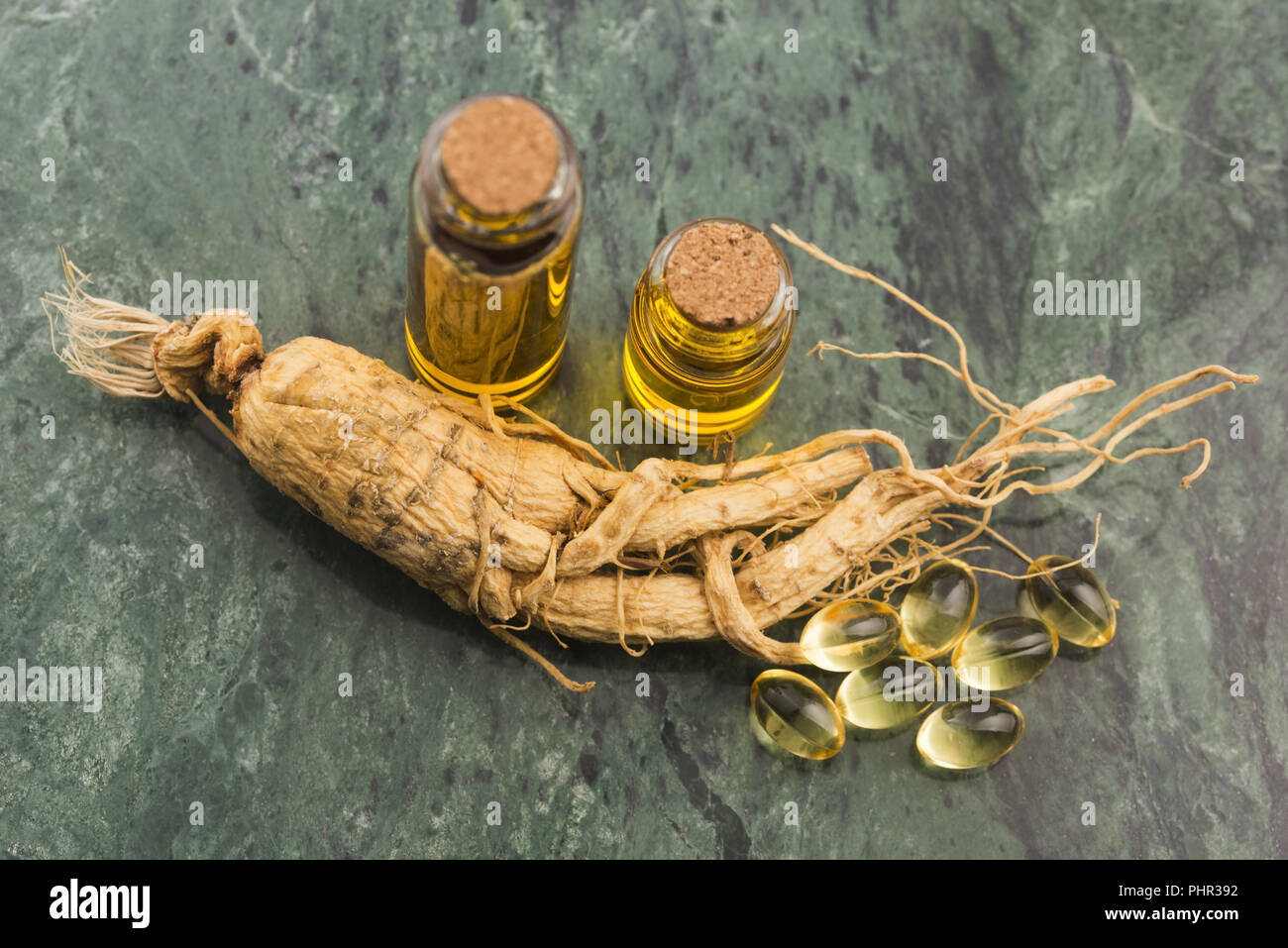 Extract of ginseng root Stock Photo - Alamy
