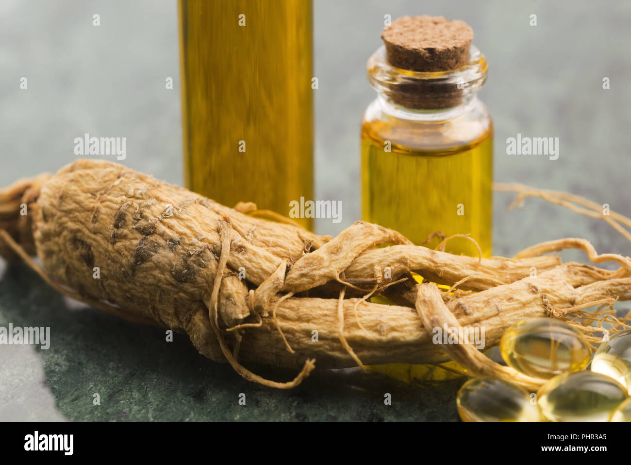 Extract of ginseng root Stock Photo - Alamy