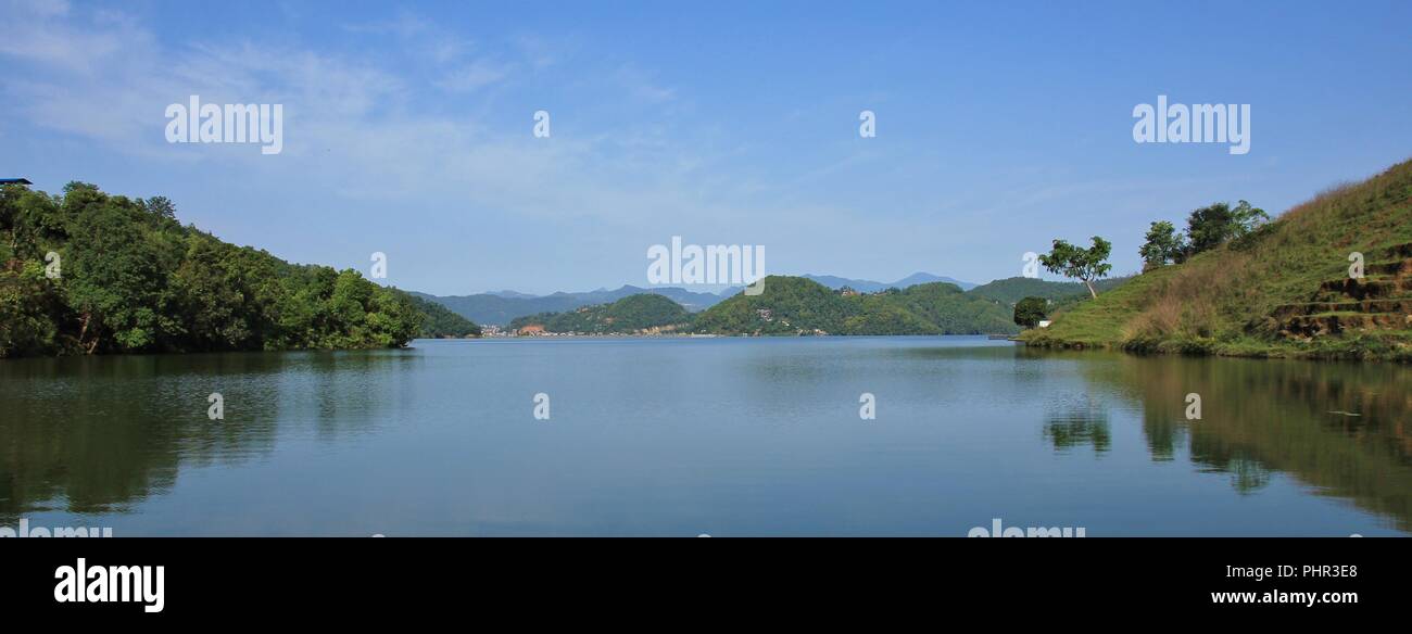 Landscape at Begnas lake, lake near Pokhara, Nepal Stock Photo - Alamy