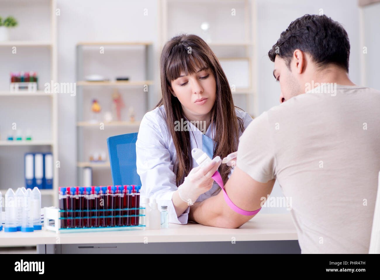 Patient during blood test sampling procedure taken for analysis Stock ...