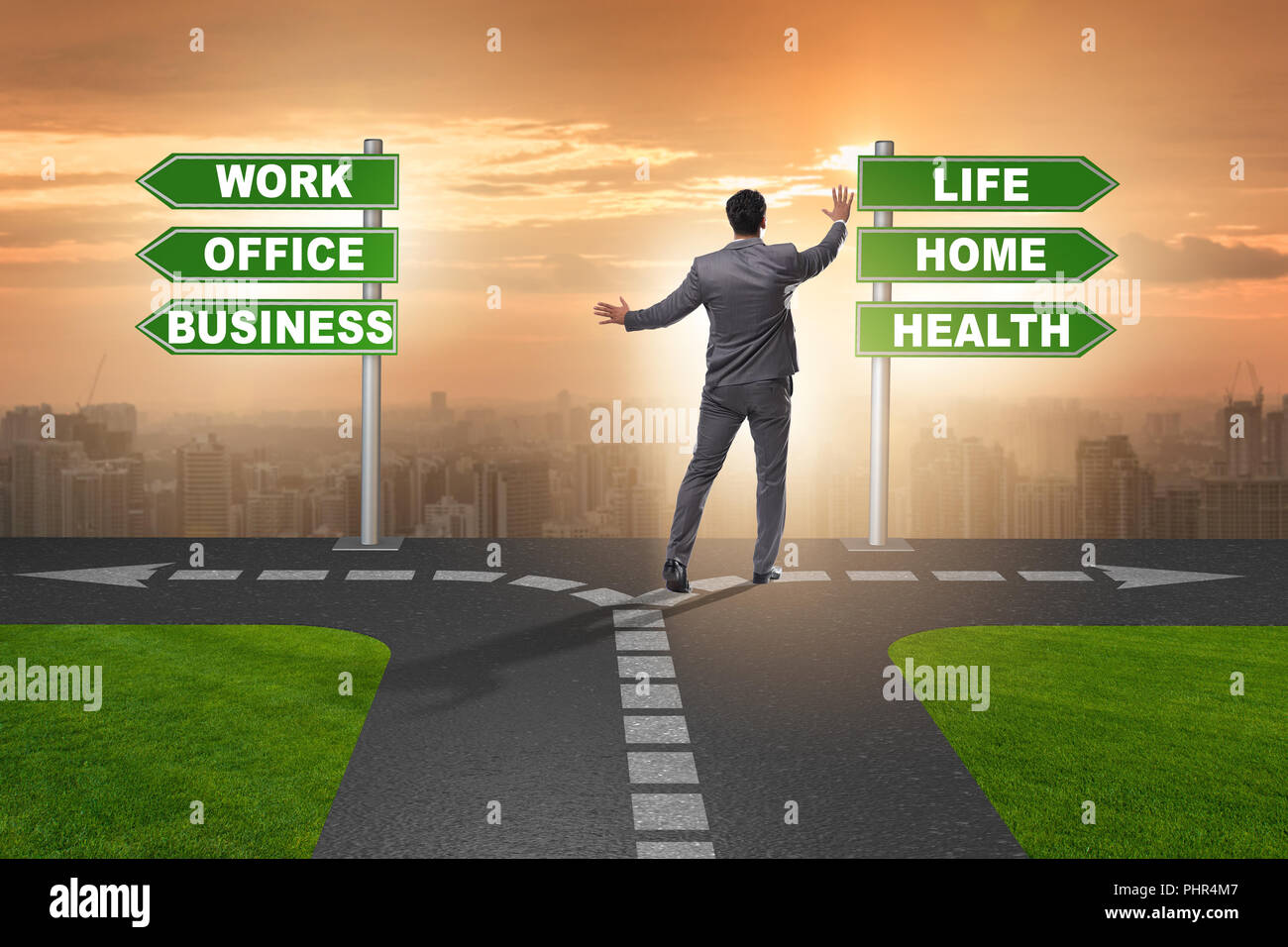 Work life or home balance business concept Stock Photo - Alamy