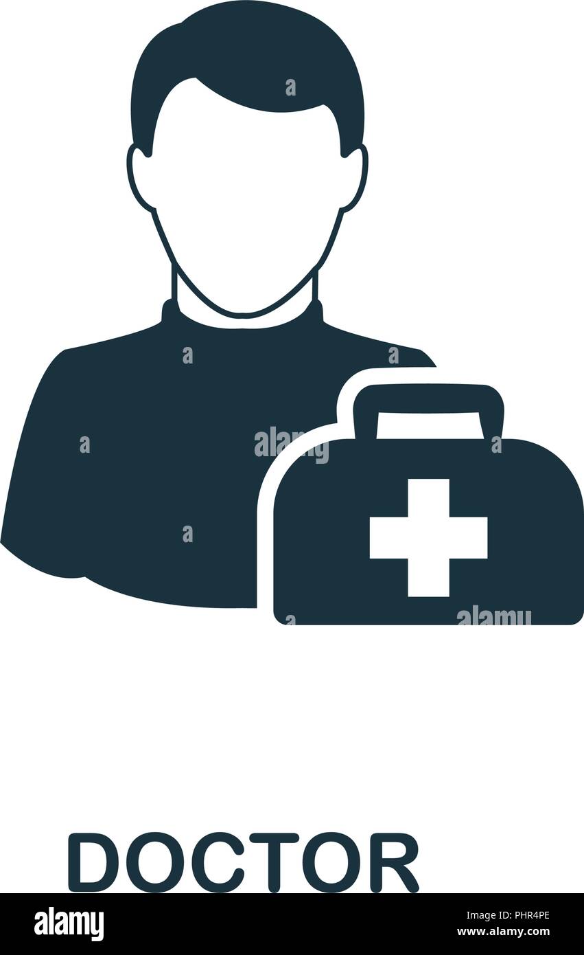 Doctor icon. Monochrome style design from professions collection. UI ...