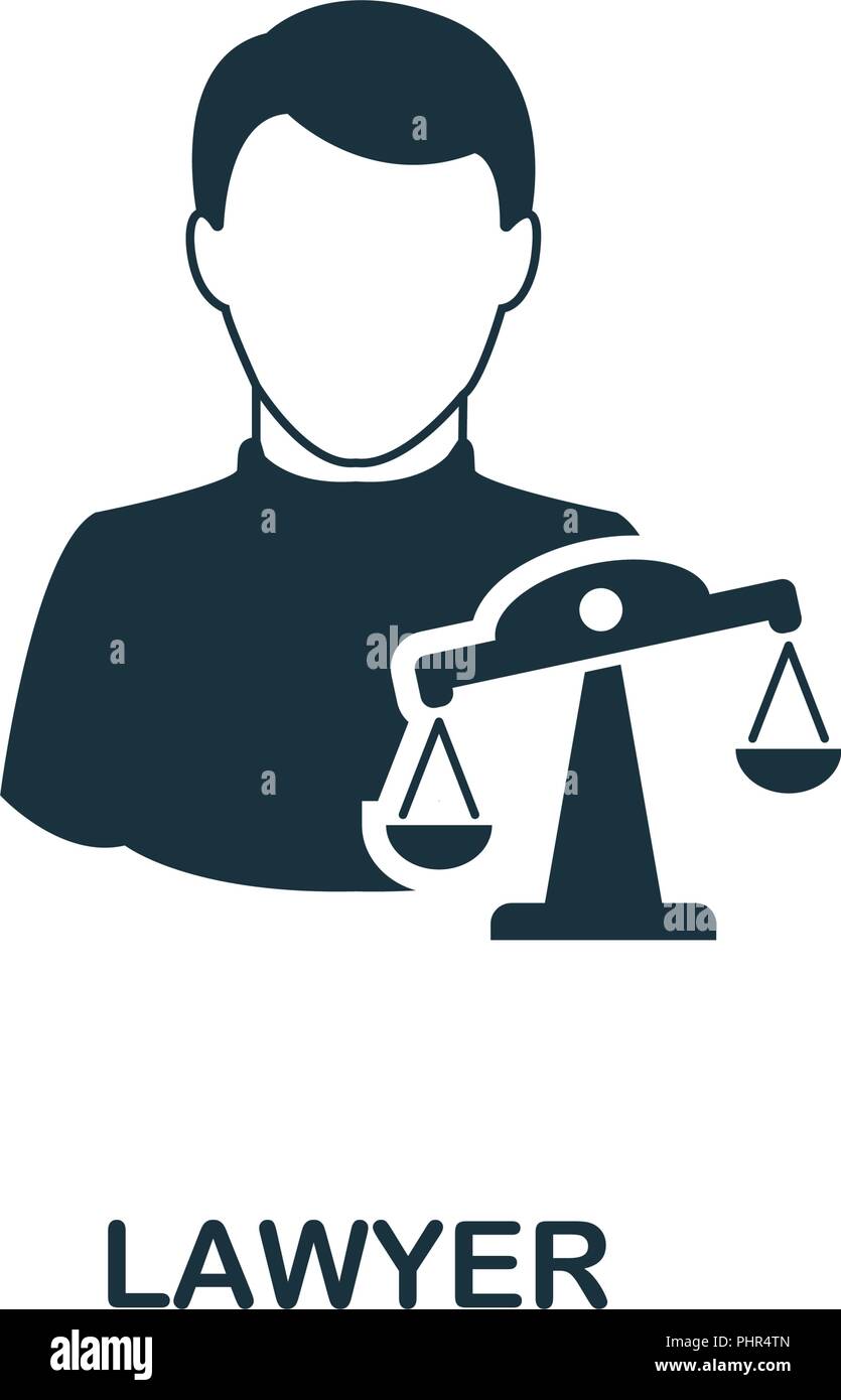 Lawyer icon. Monochrome style design from professions collection. UI ...