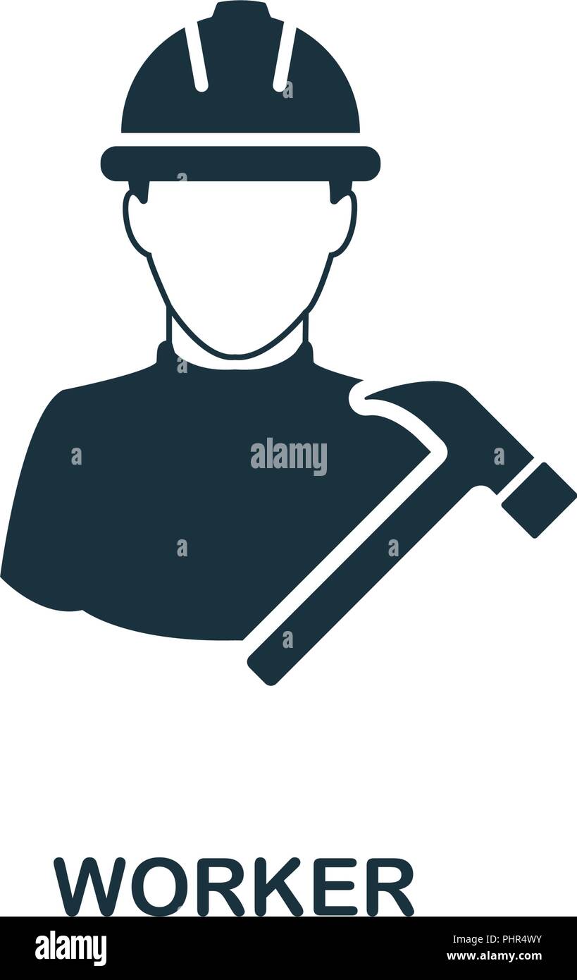 Worker Icon Monochrome Style Design From Professions Collection Ui