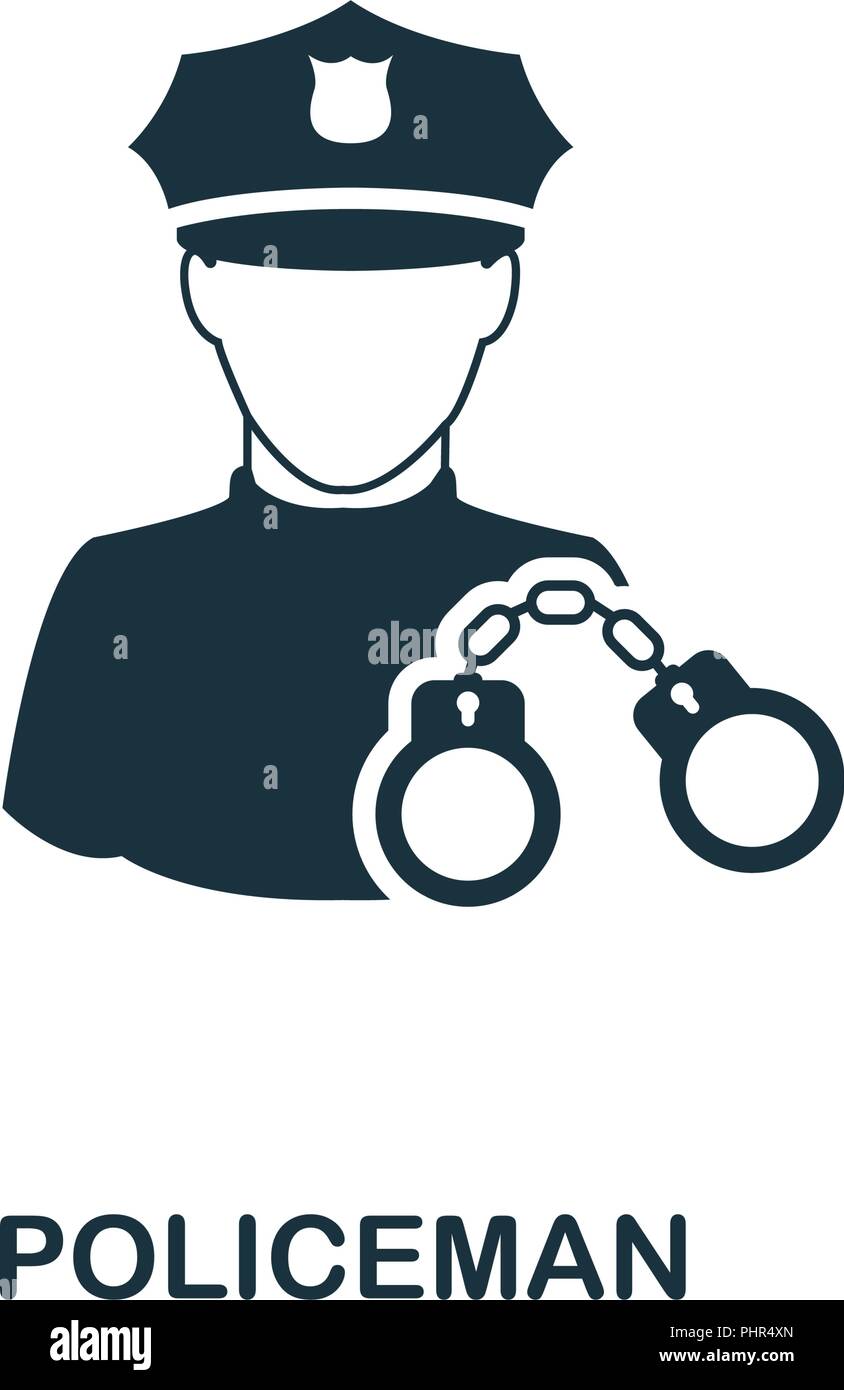 Policeman icon. Monochrome style design from professions collection. UI ...