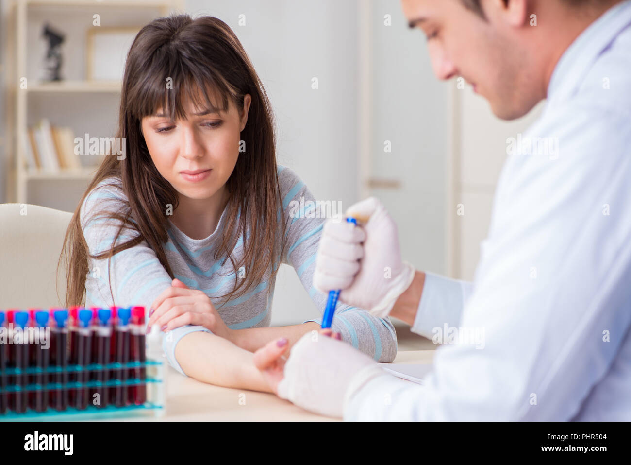 Patient during blood test sampling procedure taken for analysis Stock ...