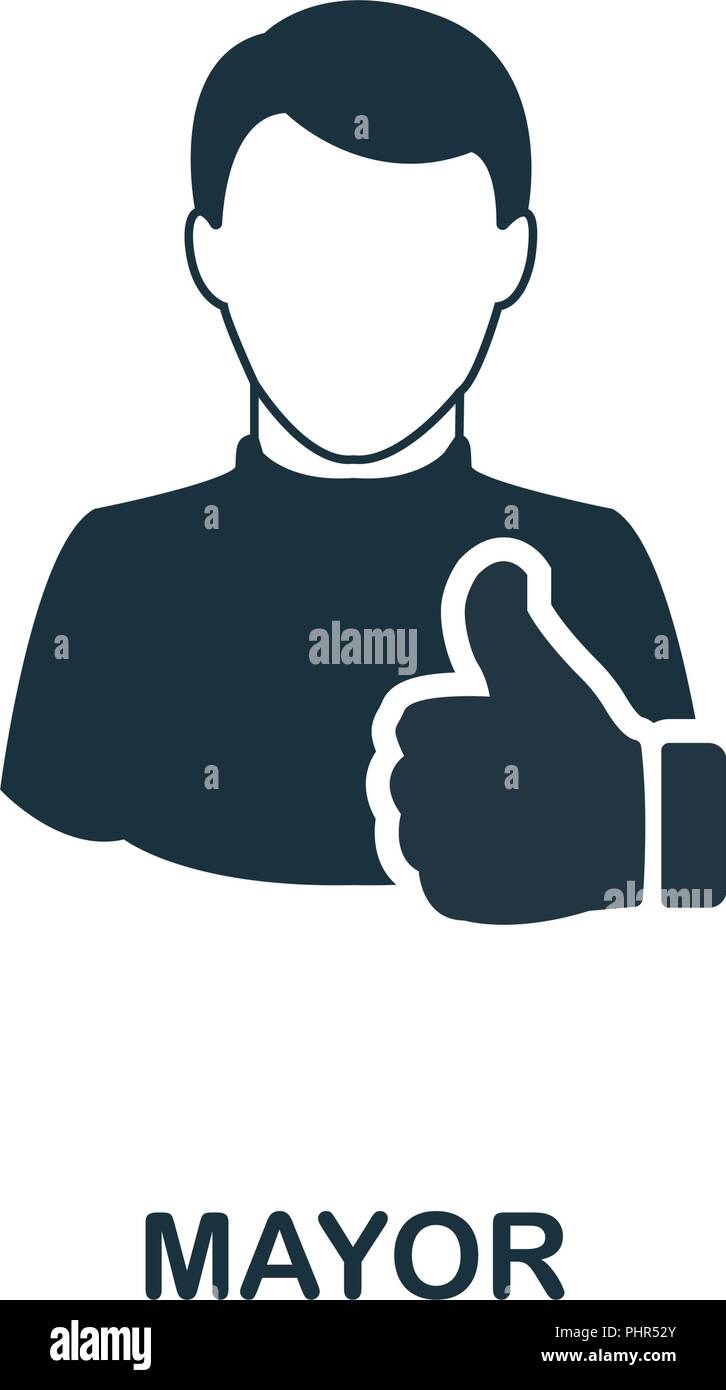 Mayor icon. Monochrome style design from professions collection. UI ...