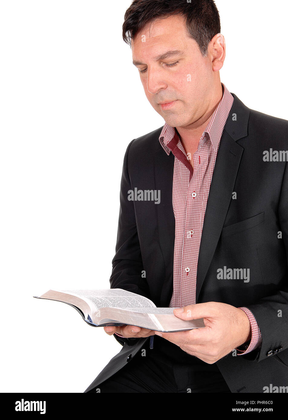 Man with open bible hi-res stock photography and images - Alamy