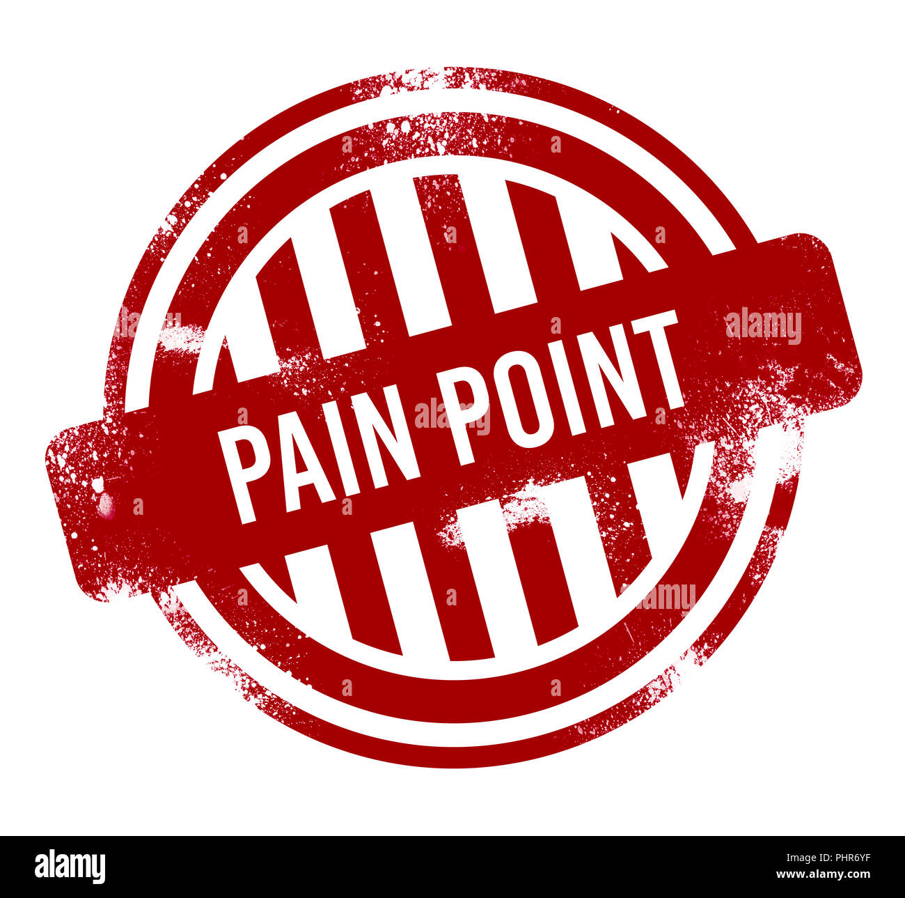 Pain point - red grunge button, stamp Stock Photo - Alamy
