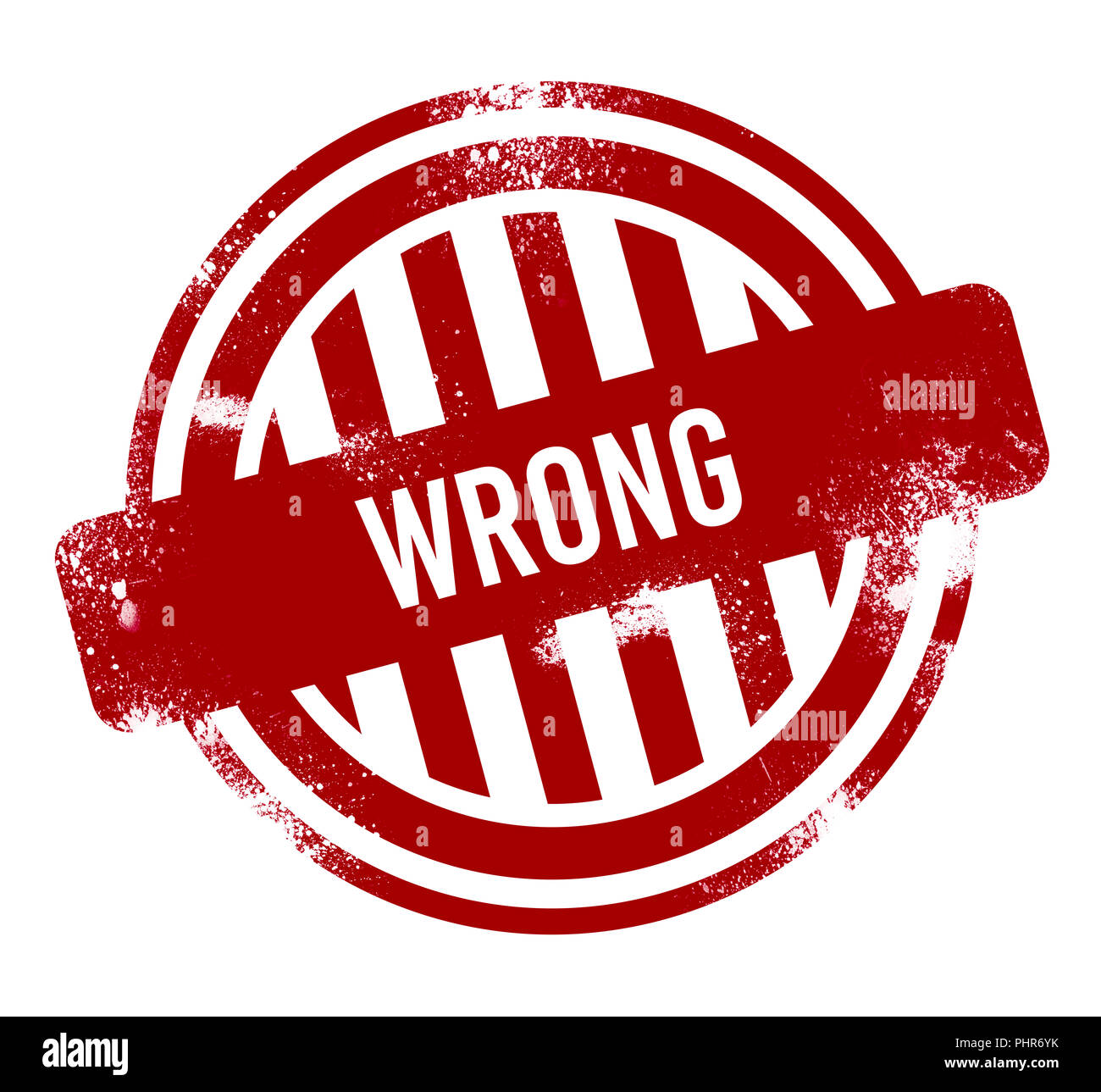 wrong - red grunge button, stamp Stock Photo - Alamy