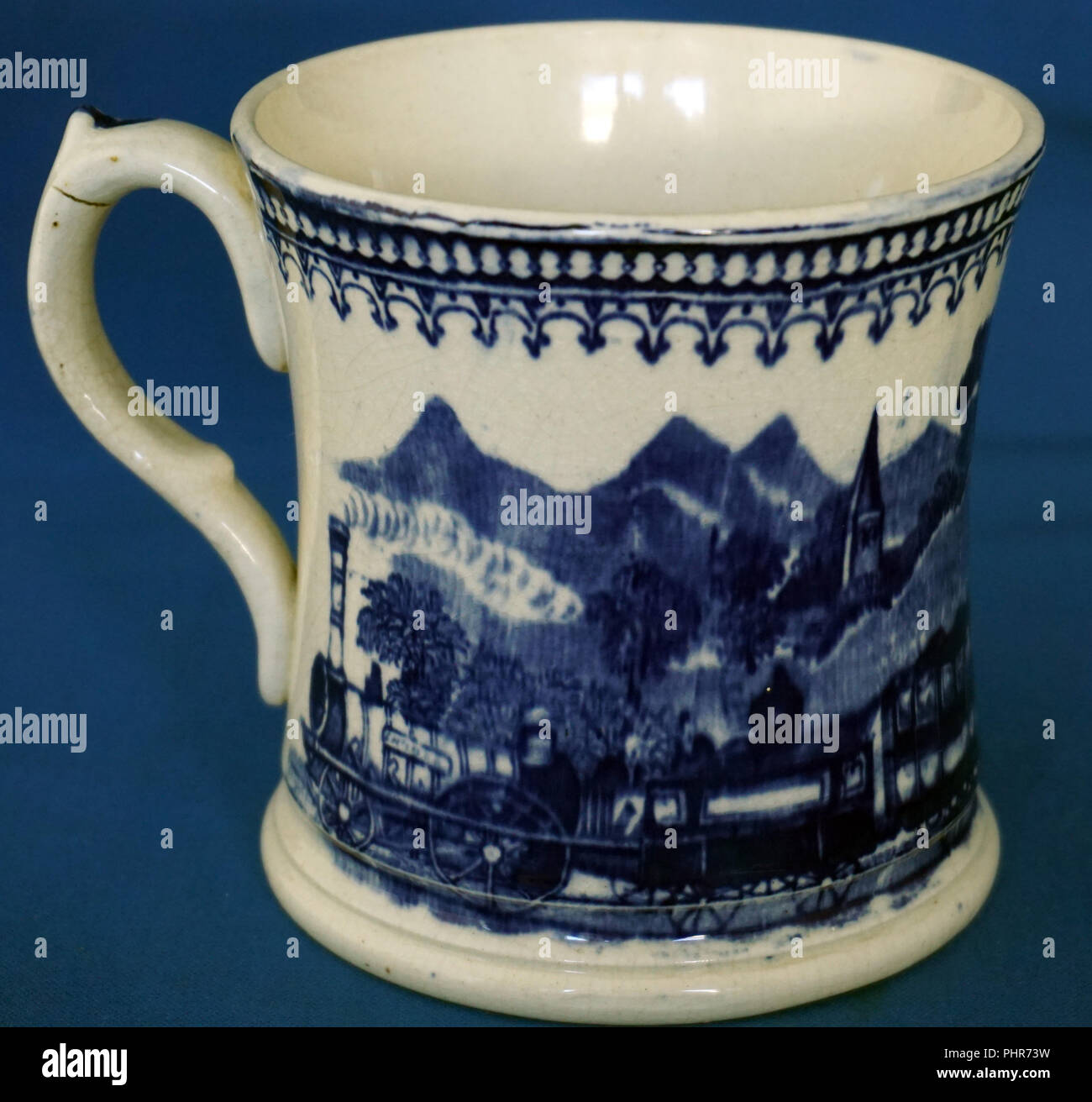 Antique Pearlware Staffordshire Pottery Railway Commemorative Mug Stock ...
