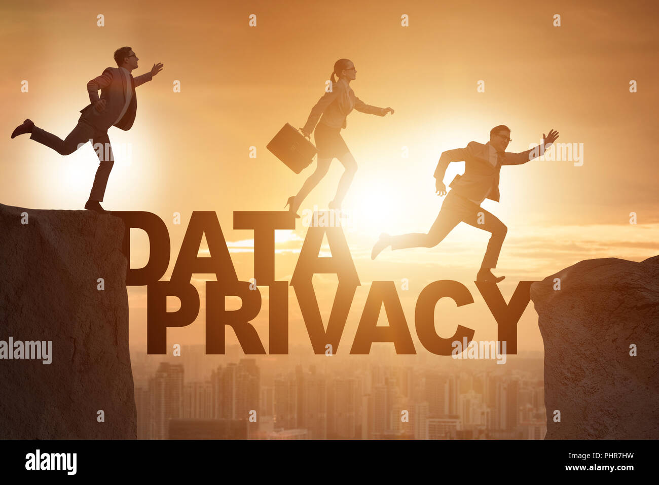 Business people escaping responsibility for data privacy Stock Photo ...