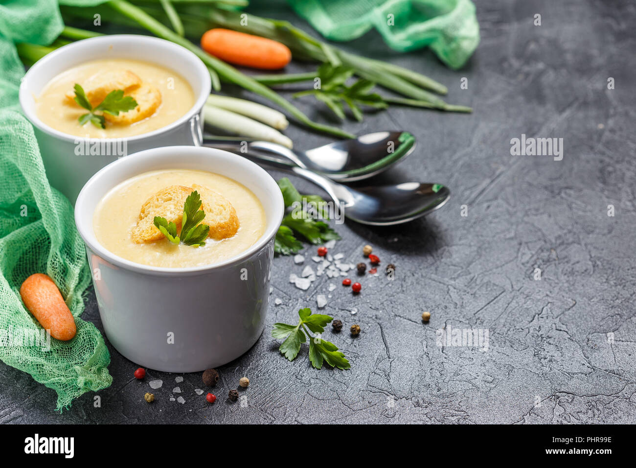 Vegetable soup puree Stock Photo - Alamy