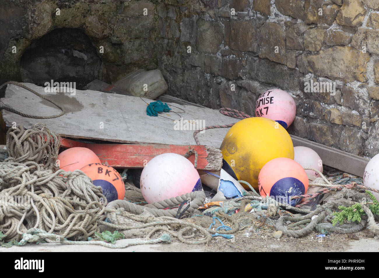 old and discarded fishing equipment Stock Photo - Alamy