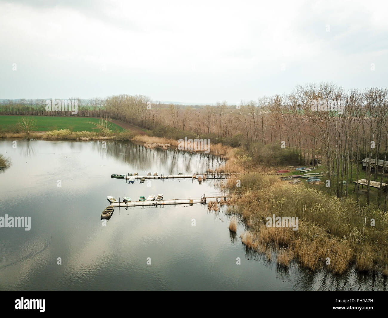 Pond bird's-eye view, nature Stock Photo - Alamy