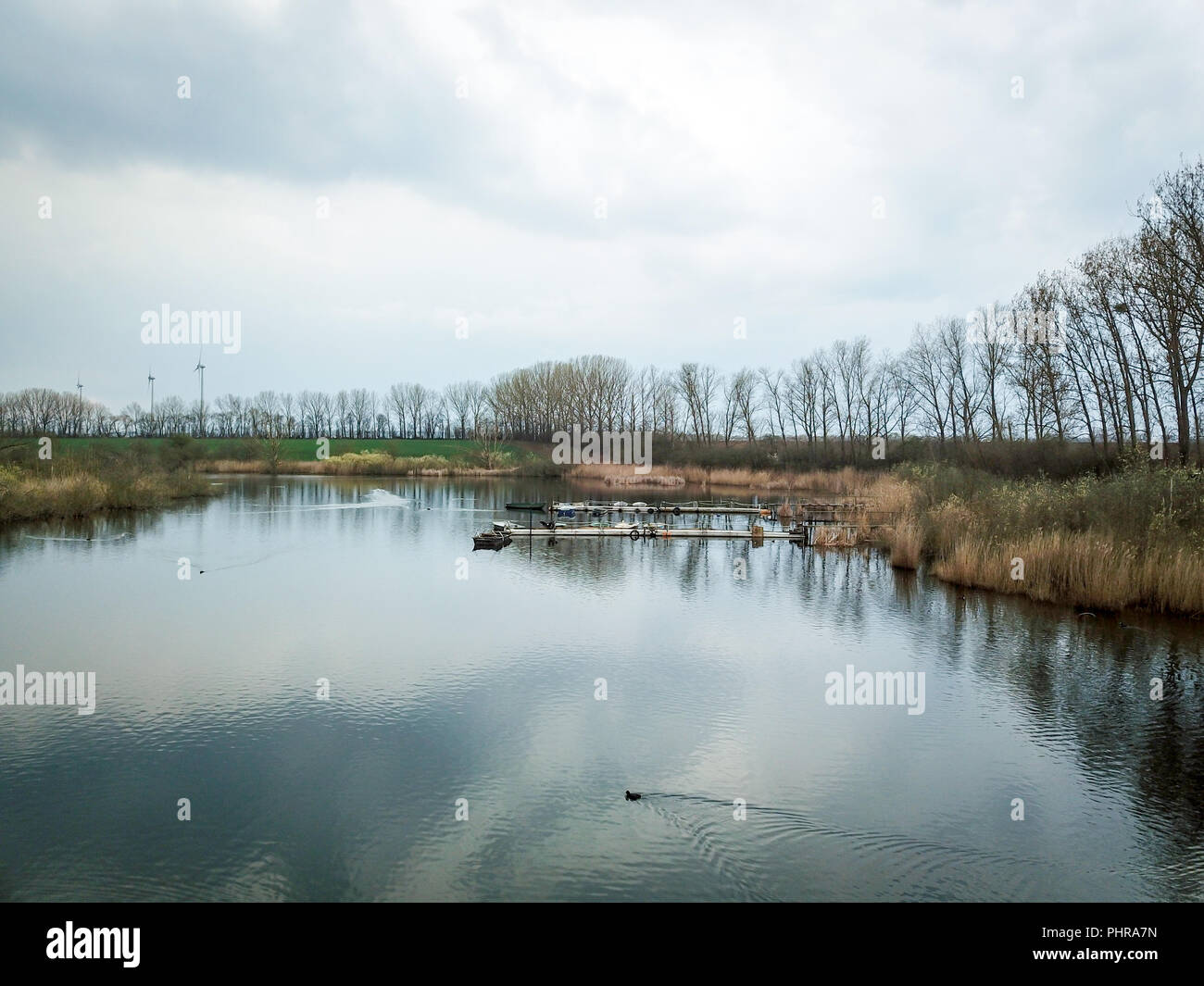 Pond bird's-eye view, nature Stock Photo - Alamy