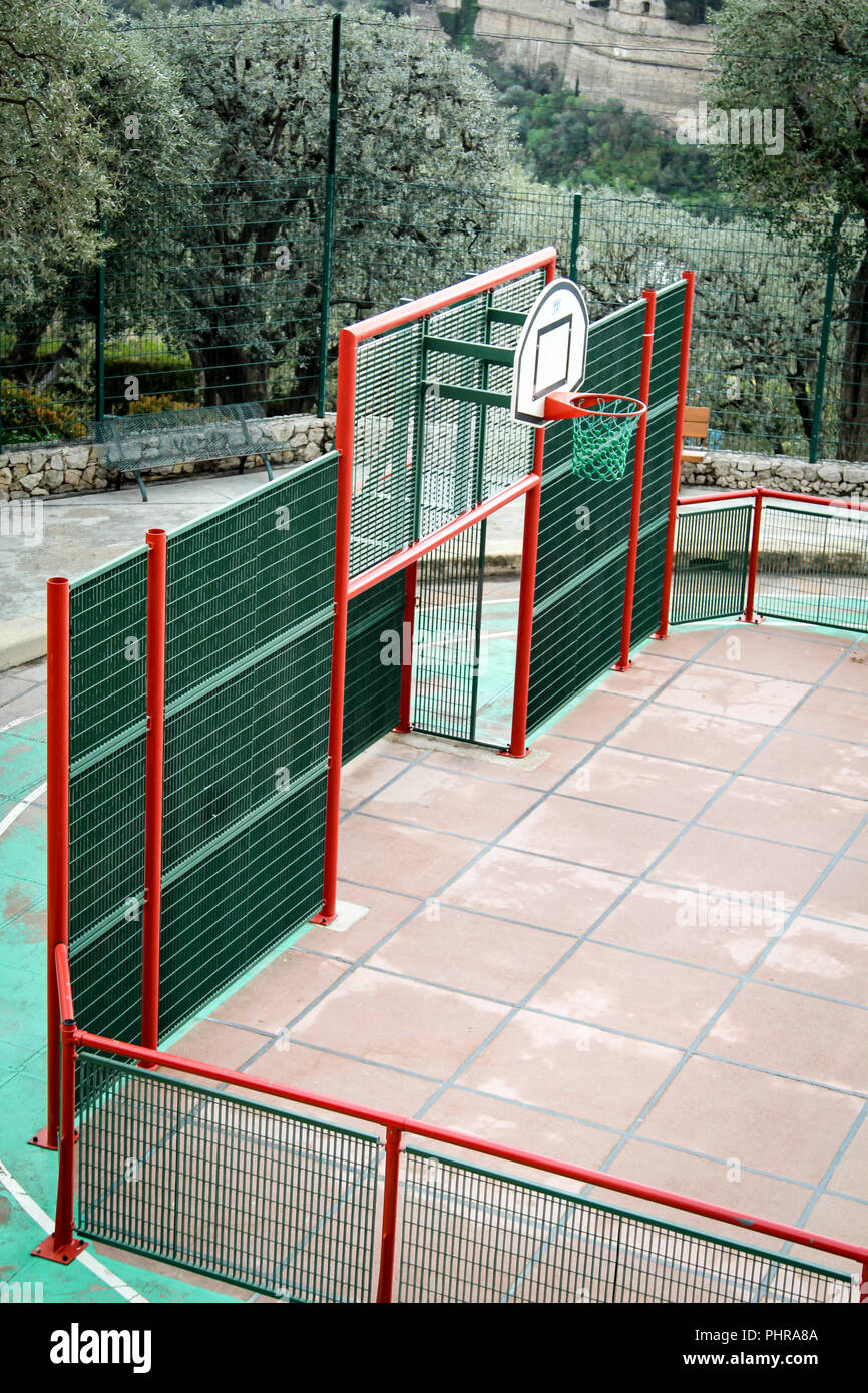 Sports field with basketball court Stock Photo - Alamy