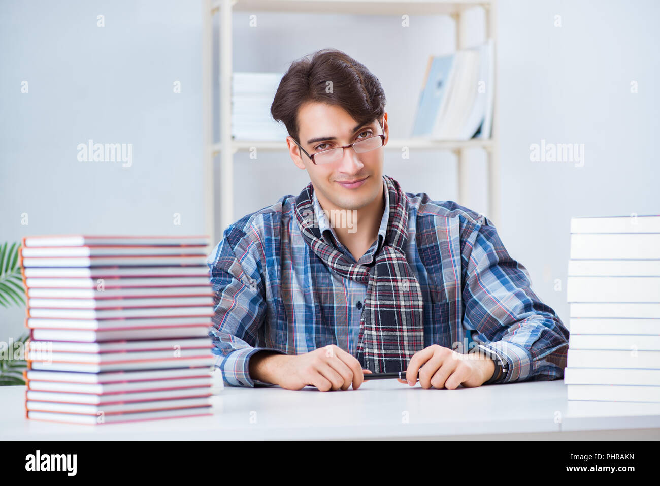 Writer presenting his books to public Stock Photo - Alamy