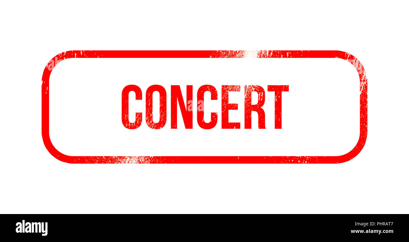 concert - red grunge rubber, stamp Stock Photo - Alamy