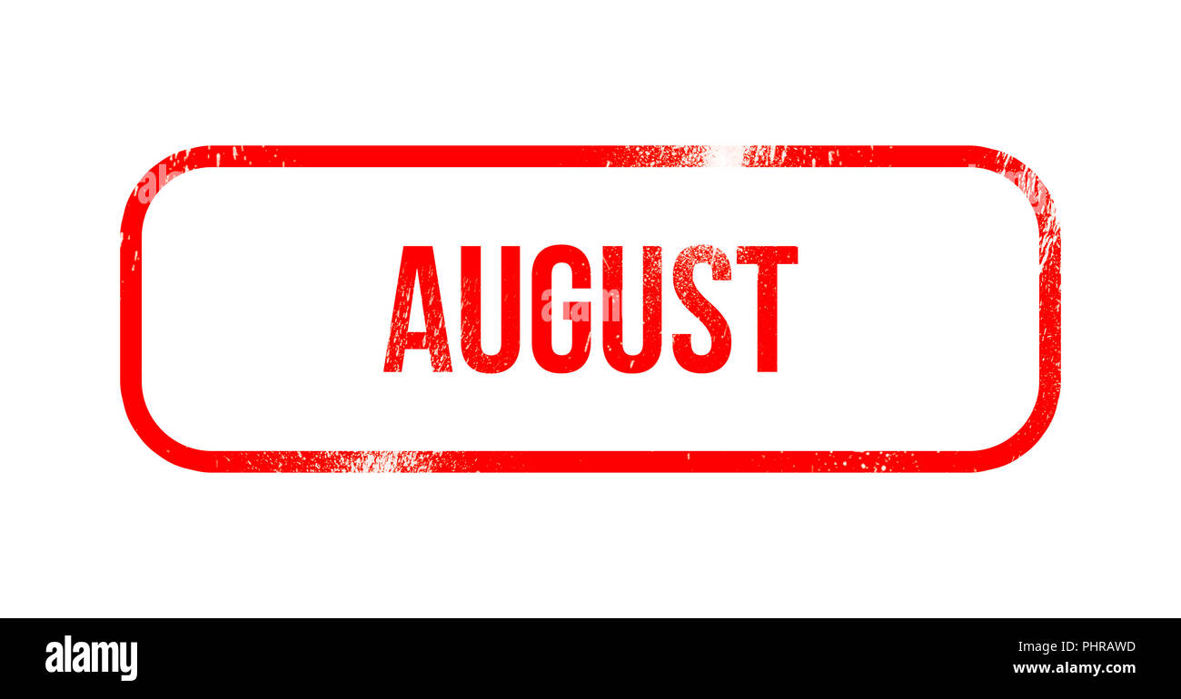 august - red grunge rubber, stamp Stock Photo - Alamy