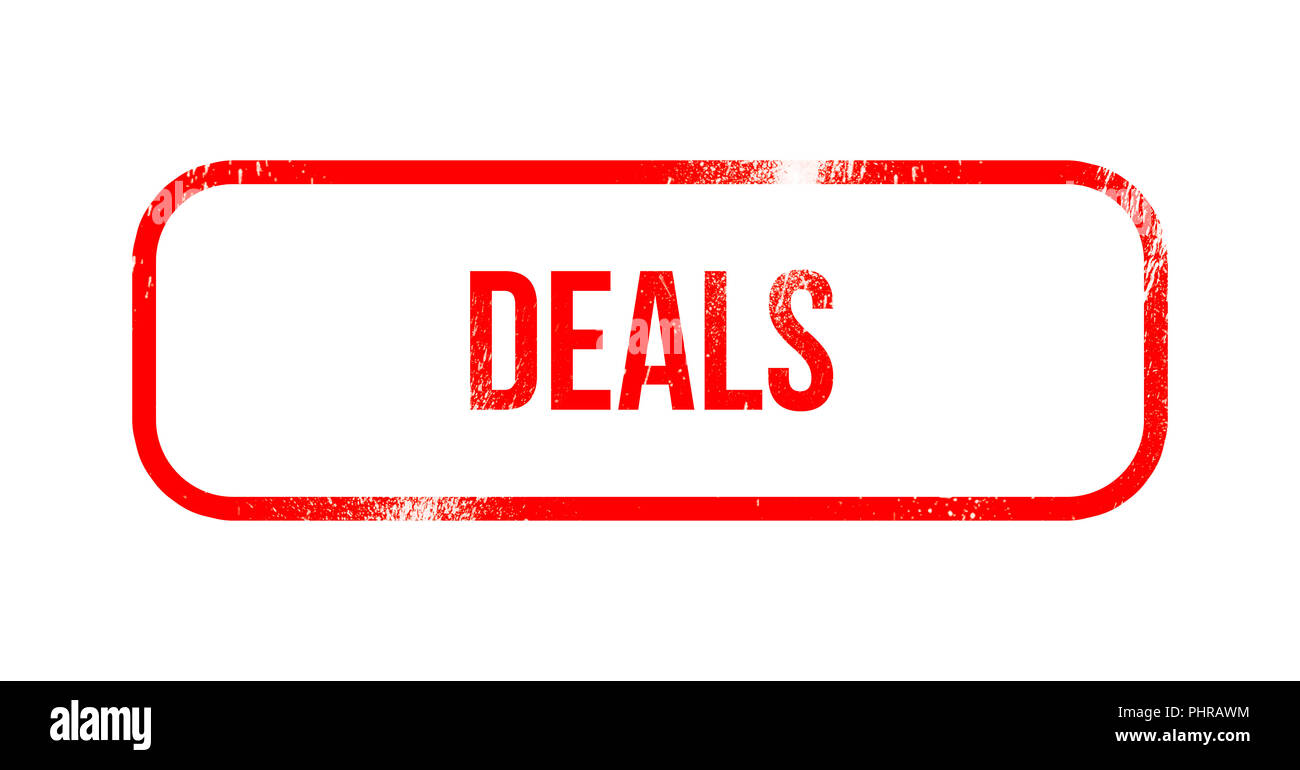 deals - red grunge rubber, stamp Stock Photo - Alamy