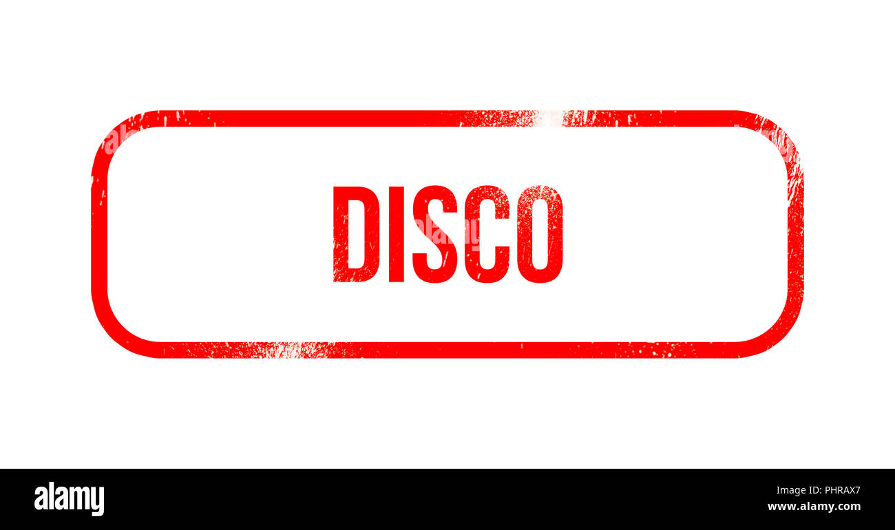 disco - red grunge rubber, stamp Stock Photo - Alamy