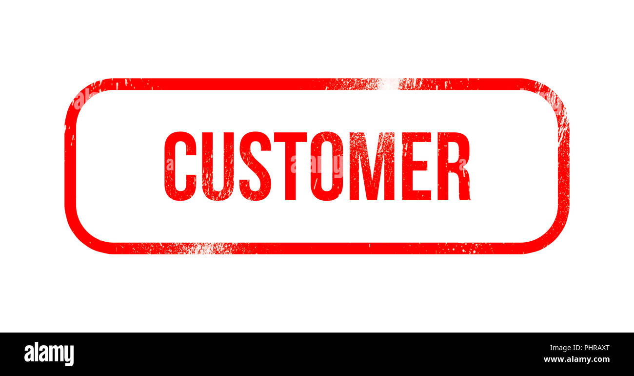 customer - red grunge rubber, stamp Stock Photo - Alamy