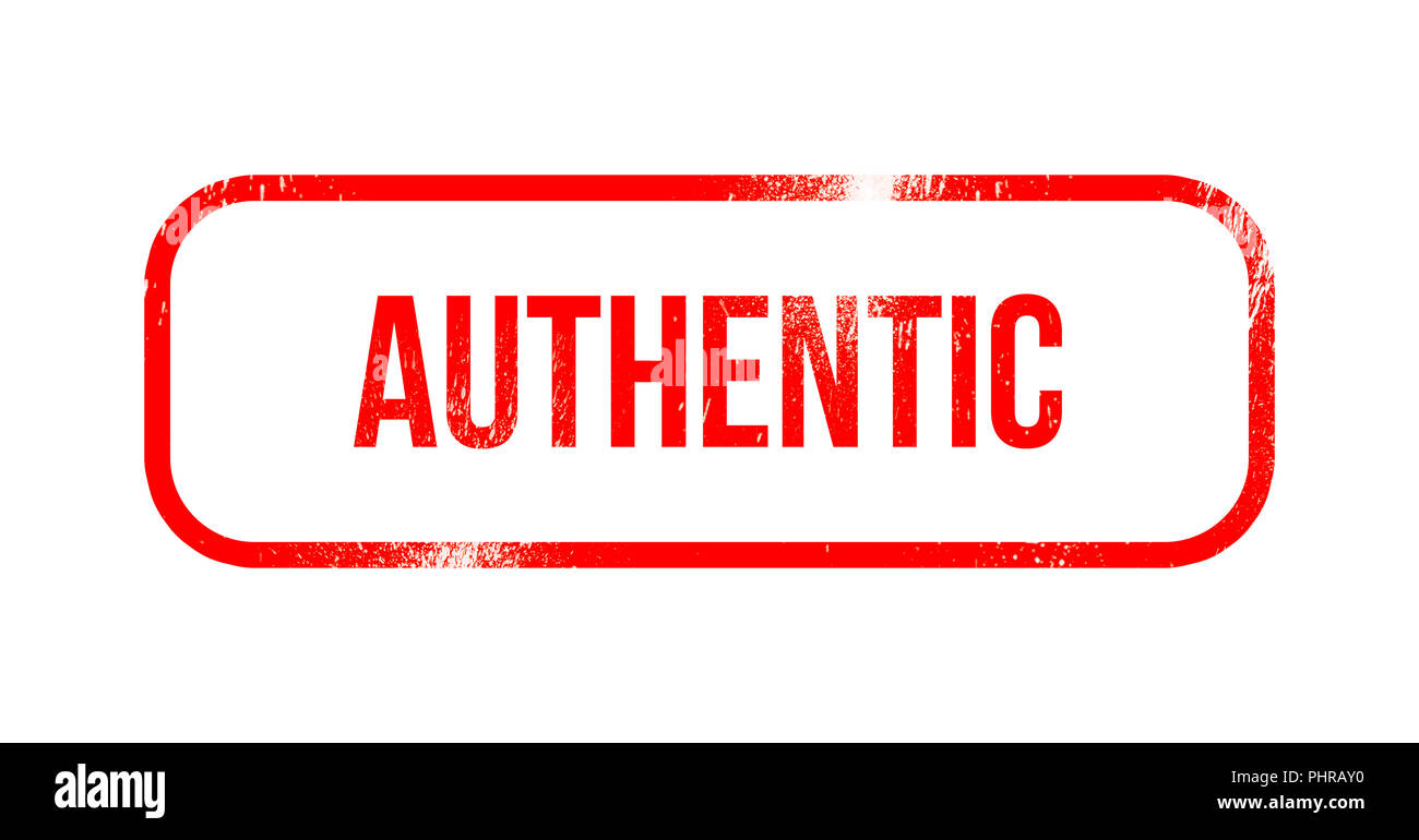 Authentic - red grunge rubber, stamp Stock Photo - Alamy