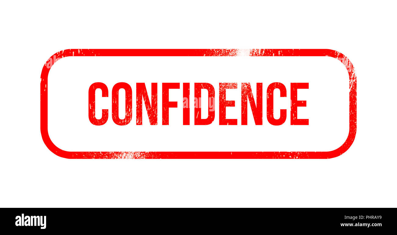 confidence - red grunge rubber, stamp Stock Photo - Alamy