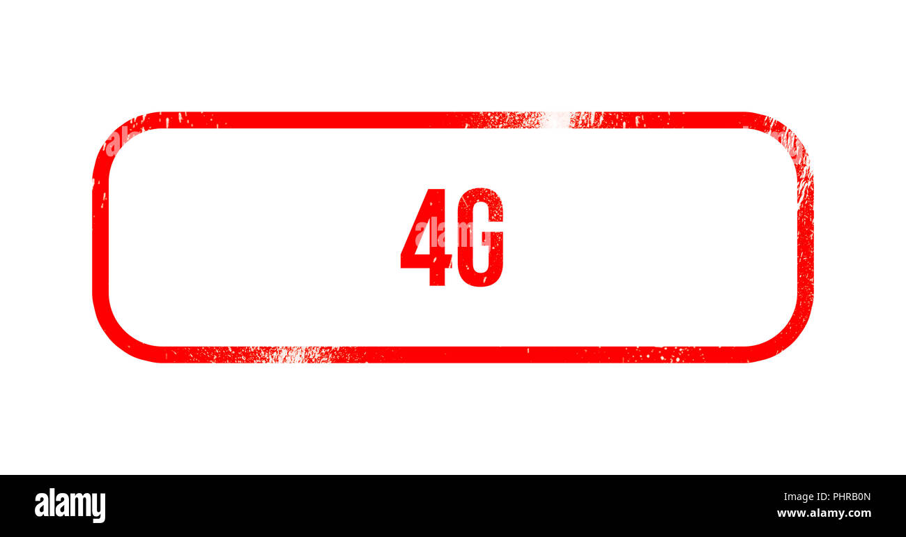 4G - red grunge rubber, stamp Stock Photo - Alamy