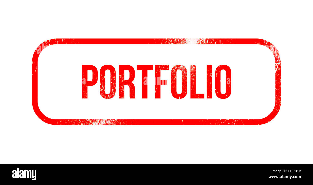 portfolio - red grunge rubber, stamp Stock Photo - Alamy