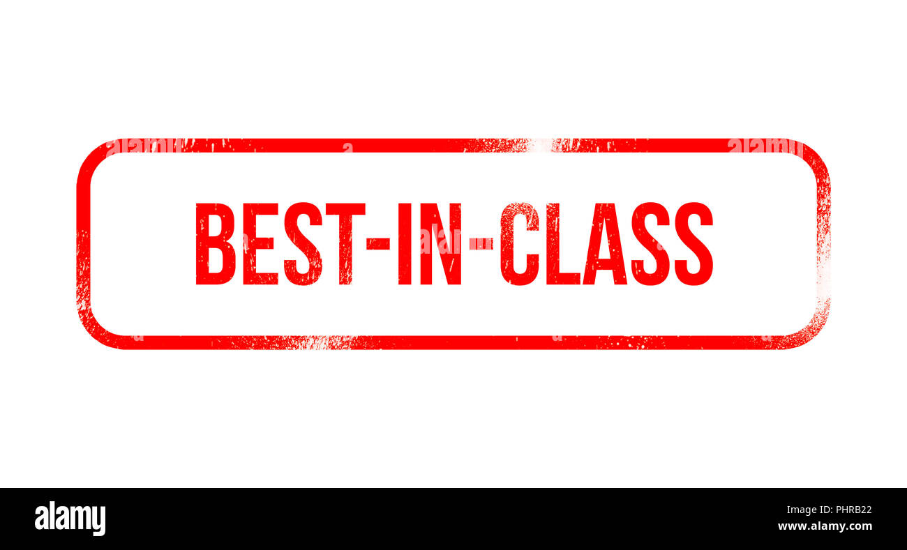 Best-in-class - red grunge rubber, stamp Stock Photo - Alamy