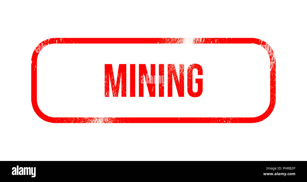 Mining - red grunge rubber, stamp Stock Photo - Alamy
