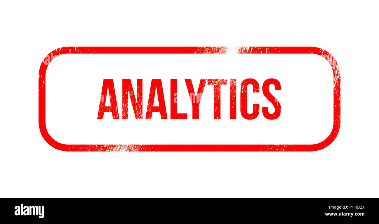 Analytics - red grunge rubber, stamp Stock Photo - Alamy