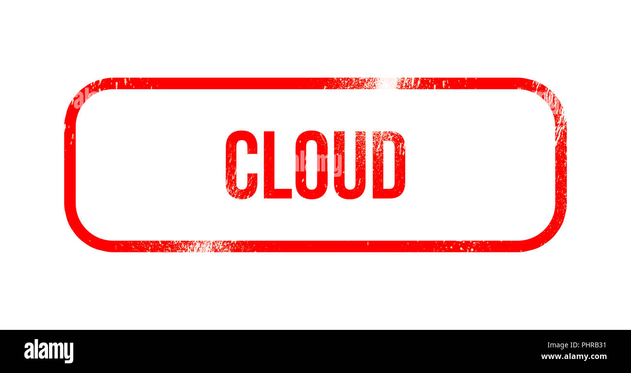 Cloud - red grunge rubber, stamp Stock Photo - Alamy