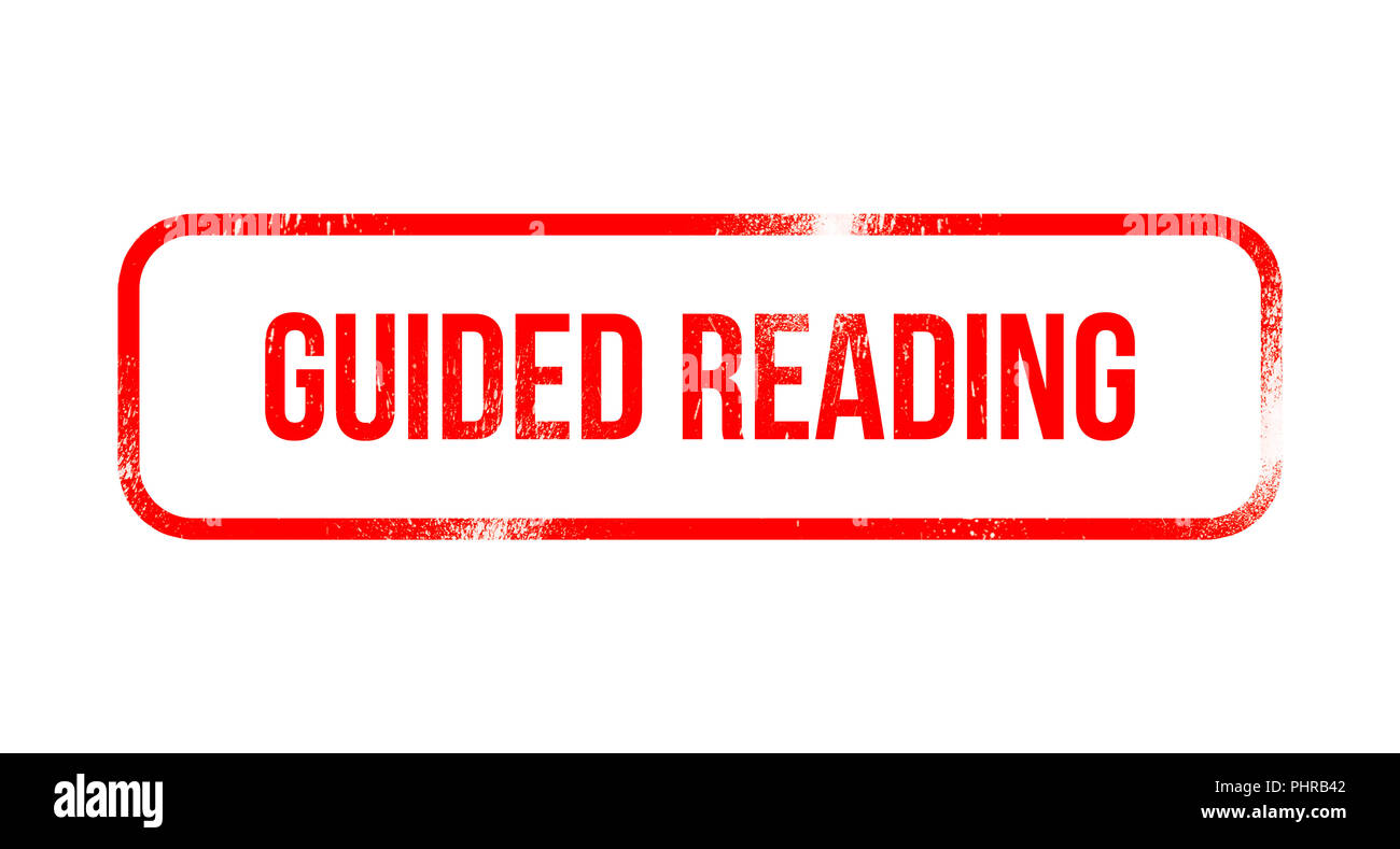 Guided Reading - red grunge rubber, stamp Stock Photo - Alamy