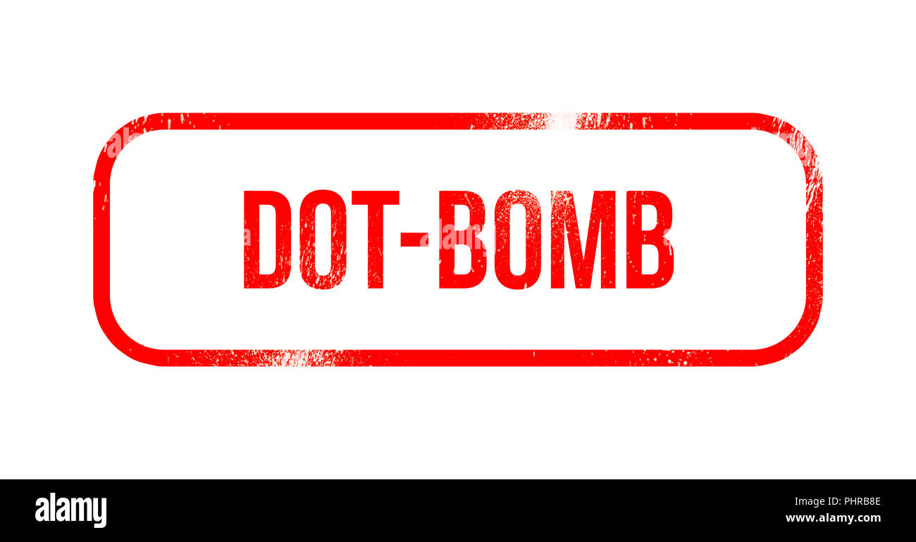 Dot-bomb - red grunge rubber, stamp Stock Photo - Alamy