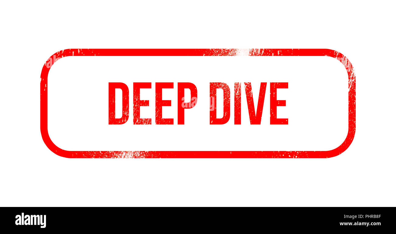 Deep dive - red grunge rubber, stamp Stock Photo - Alamy