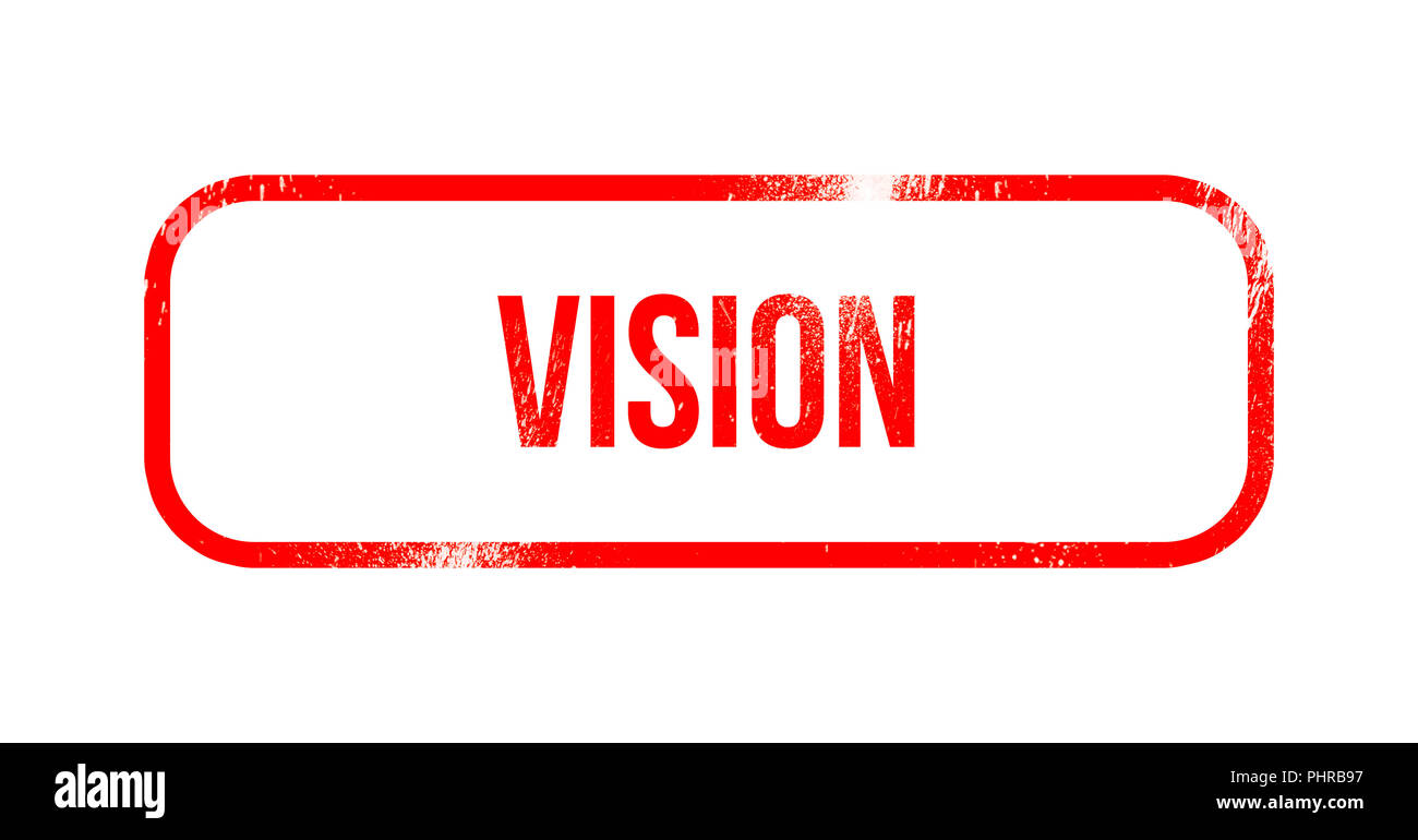 vision - red grunge rubber, stamp Stock Photo - Alamy