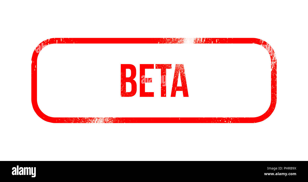 Beta - red grunge rubber, stamp Stock Photo - Alamy