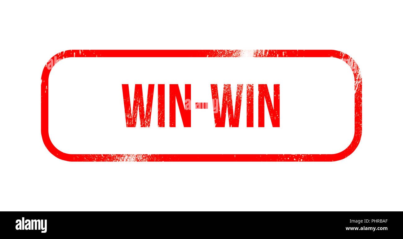 Win-win - red grunge rubber, stamp Stock Photo - Alamy